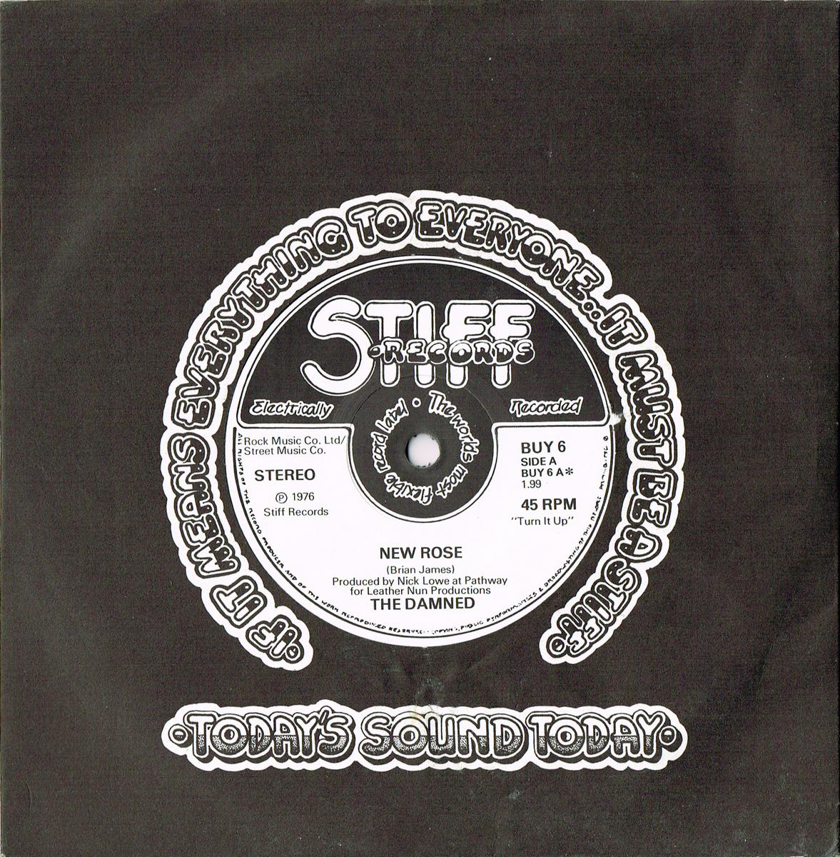 Stiff label and bag by Stiff Records